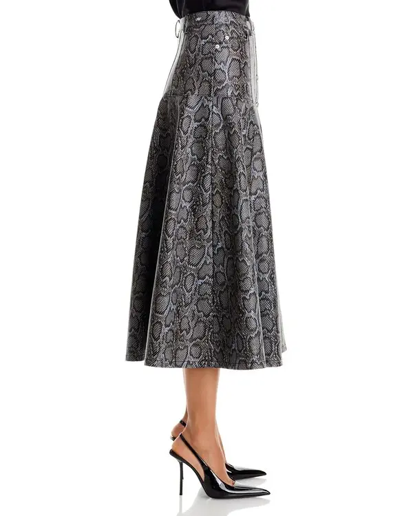 Cinq À Sept Veena Snake Print Midi Skirt