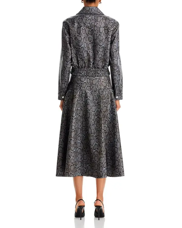 Cinq À Sept Veena Snake Print Midi Skirt