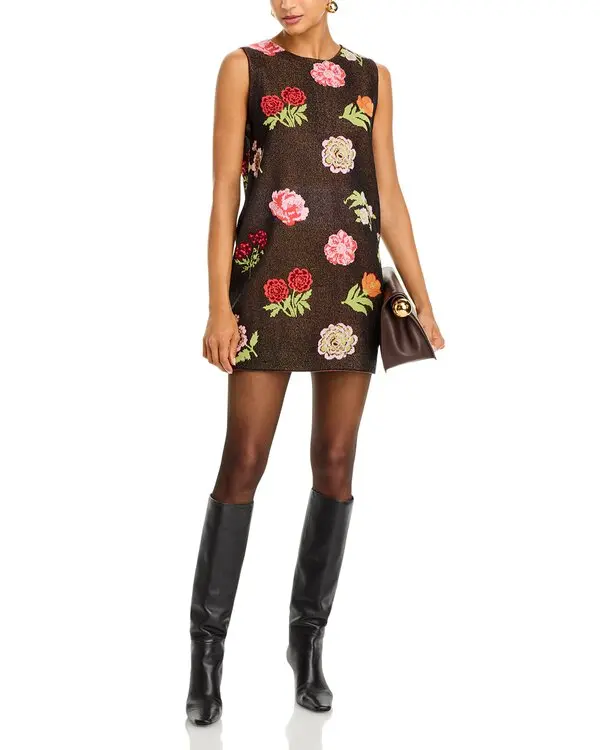 Essentiel Antwerp Knit Floral Jacquard Shift Dress
