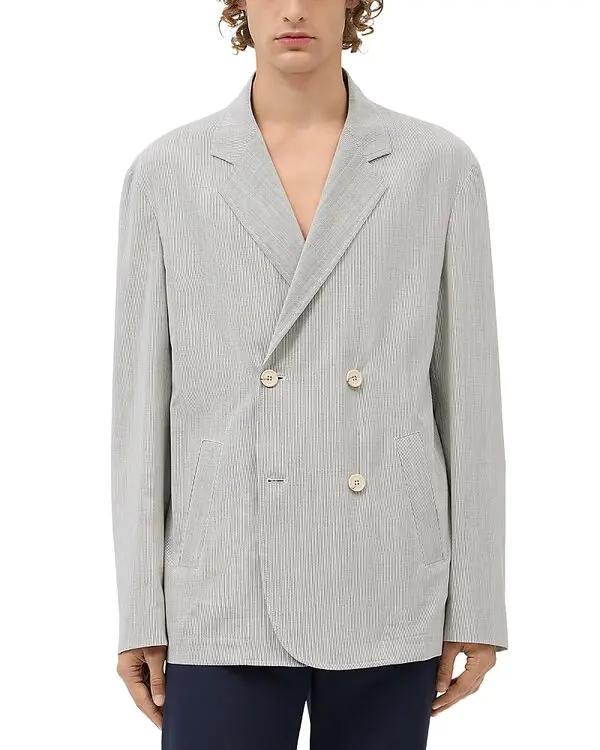 Emporio Armani Striped Stretch Wool Regular Fit Blazer