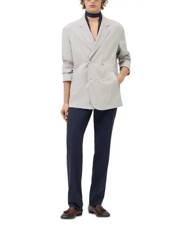 Emporio Armani Striped Stretch Wool Regular Fit Blazer