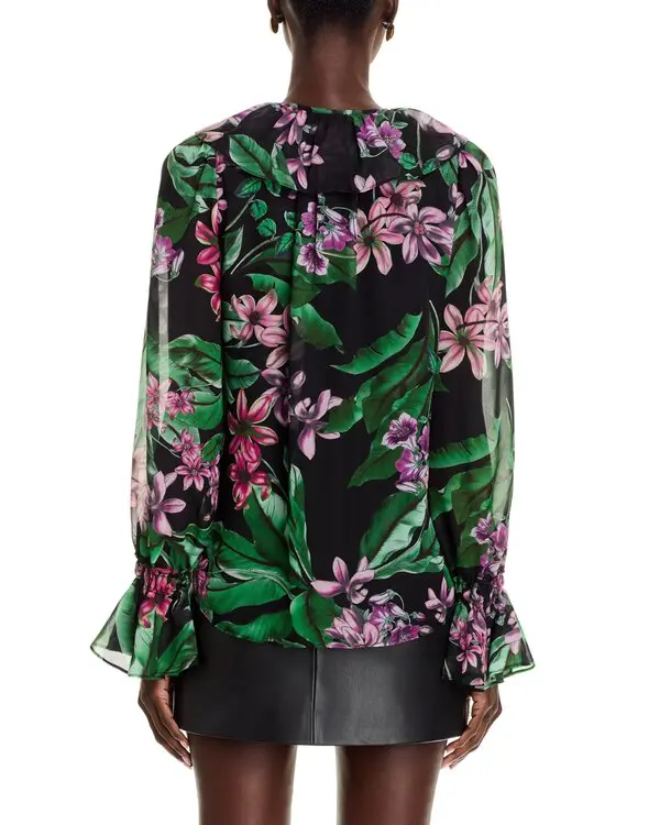 Kobi Halperin Hadley Floral Print Ruffle Blouse