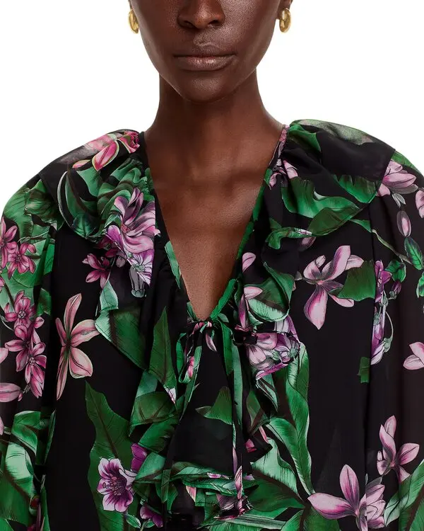 Kobi Halperin Hadley Floral Print Ruffle Blouse