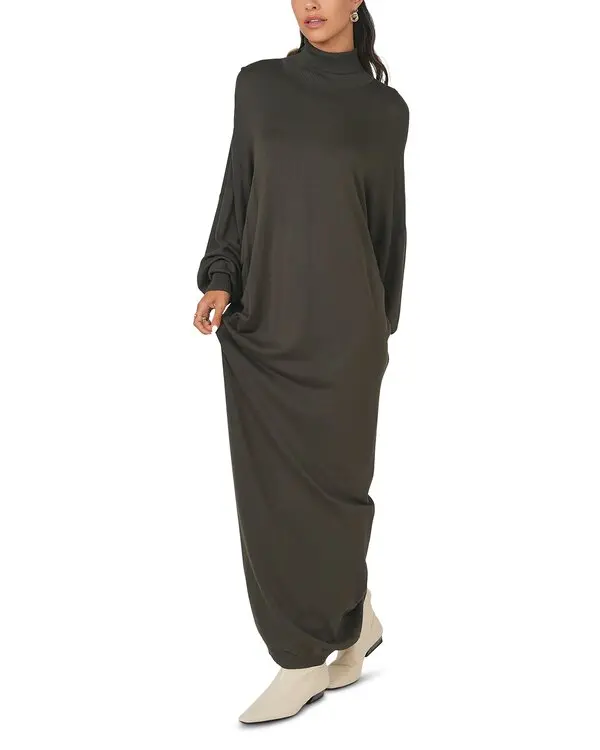 POINT Turtleneck Dolman Sleeve Maxi Dress