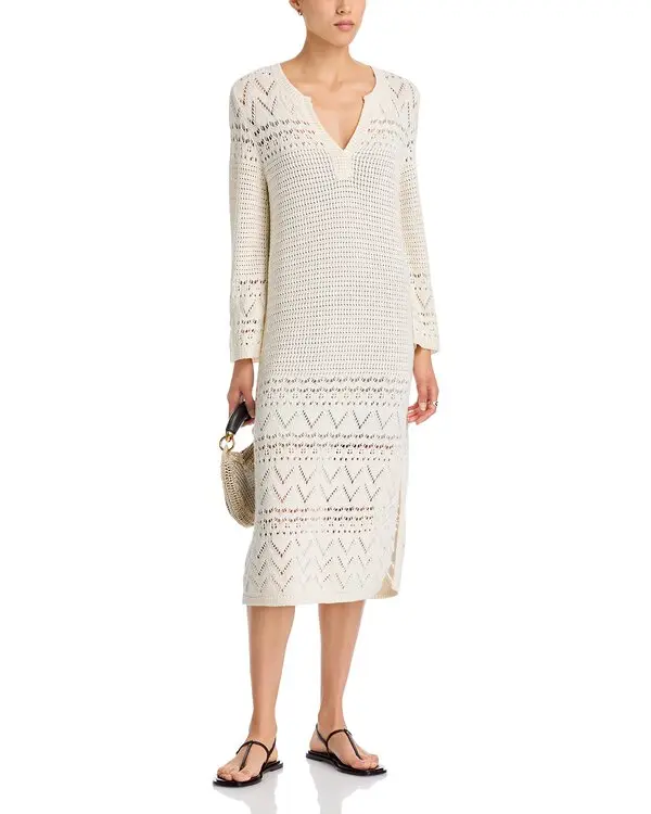 Tommy Bahama Crochet V Neck Midi Dress
