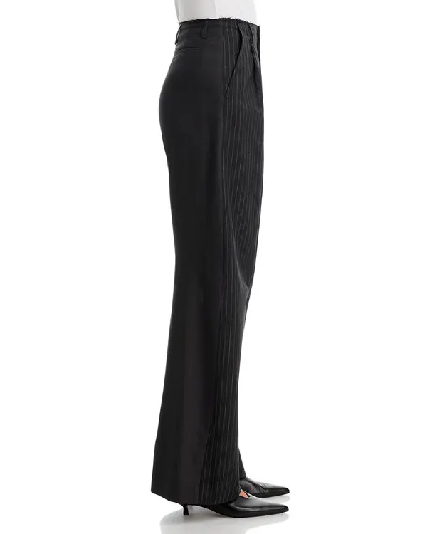 MAISON MARGIELA Pinstripe Canvas Wide Leg Pants