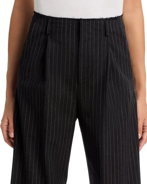 MAISON MARGIELA Pinstripe Canvas Wide Leg Pants