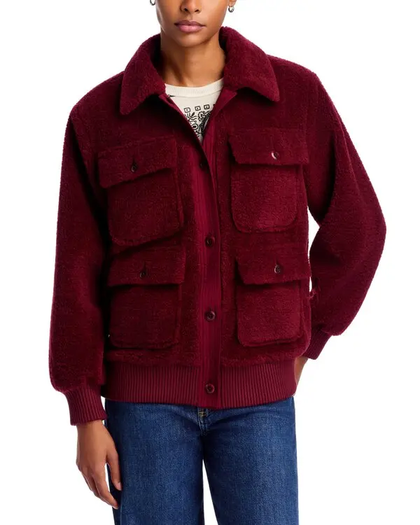 The Great. The Patch Pocket Plush Teddy Fleece Jacket