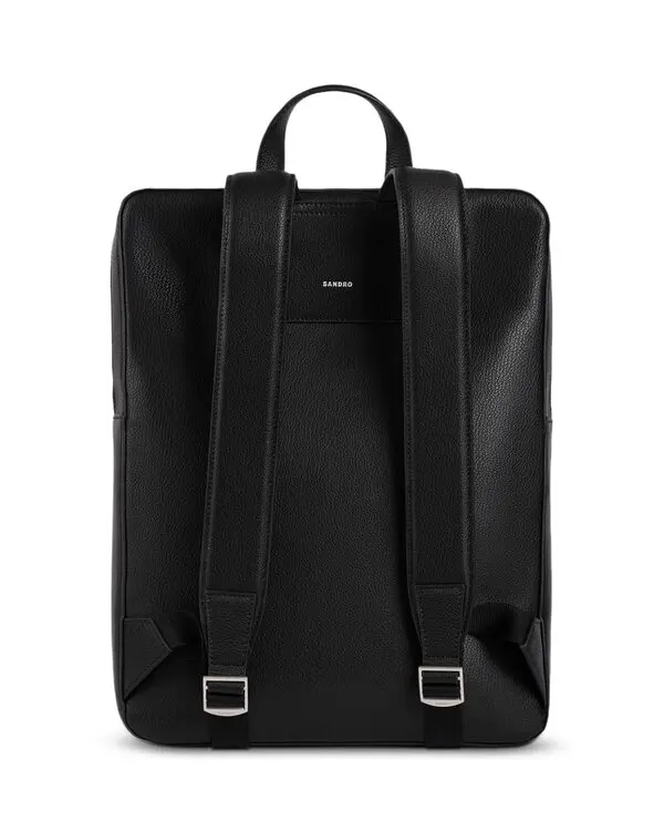 Sandro Vertical Leather Backpack