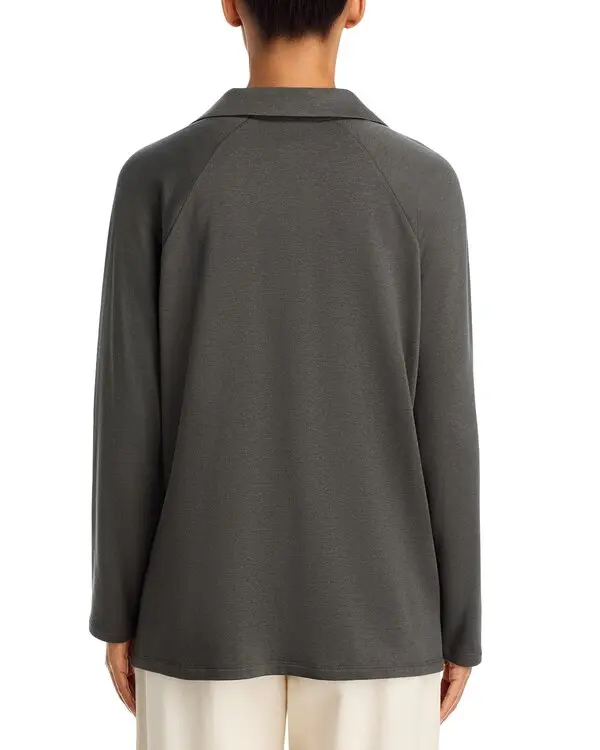 Eileen Fisher Brushed Terry Raglan Henley Tunic