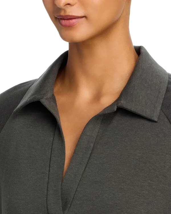 Eileen Fisher Brushed Terry Raglan Henley Tunic