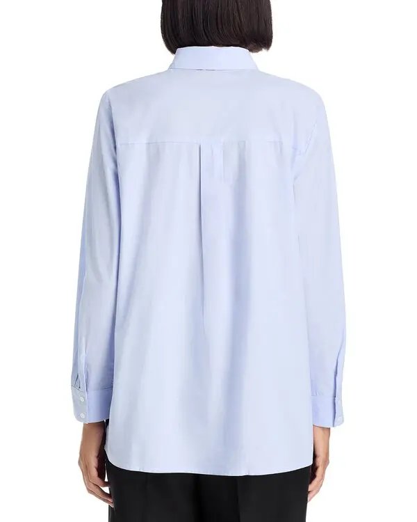 Eileen Fisher Striped Poplin Classic Collar Easy Shirt
