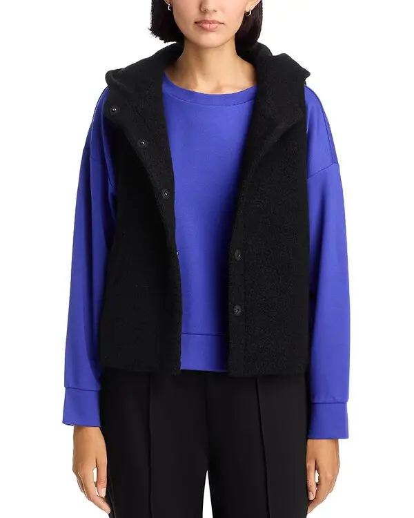 Eileen Fisher Boucle Hooded Vest