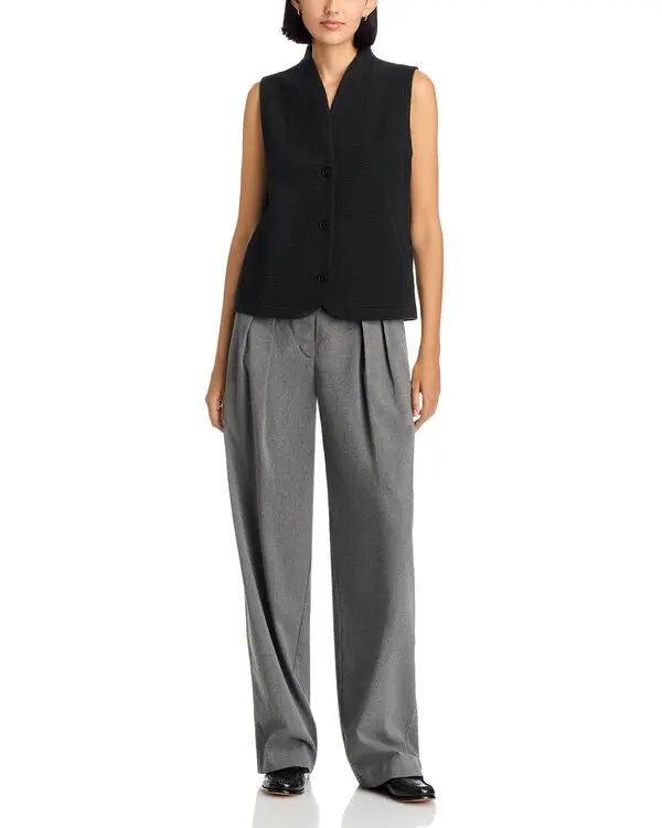Eileen Fisher Textured High Collar Vest