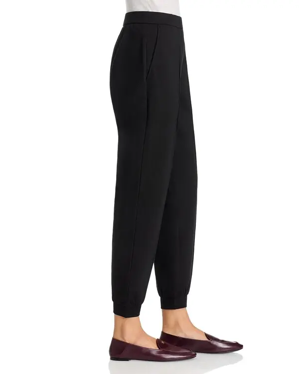 Eileen Fisher Lightweight Ponte Ankle Jogger Pants - Black