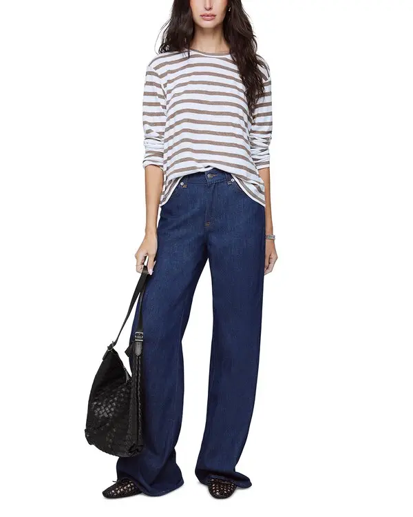 Splendid Louisa Lurex Stripe Long Sleeve Tee