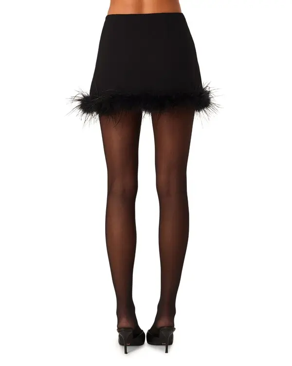 SNDYS. Gaia Feather Trim Mini Skirt