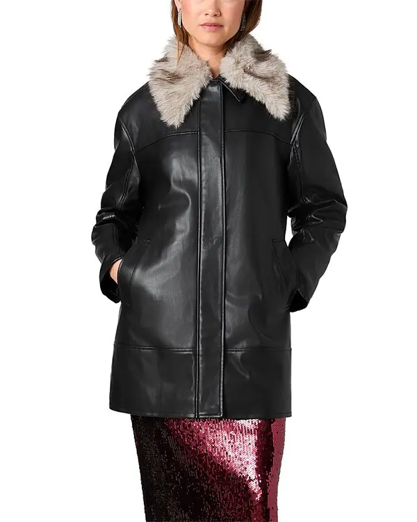 French Connection Dessa Faux Leather Coat