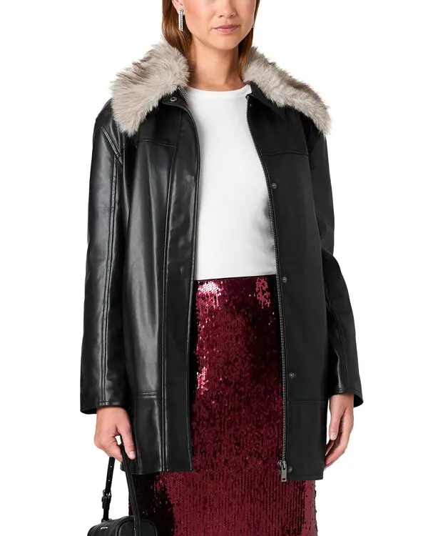 French Connection Dessa Faux Leather Coat