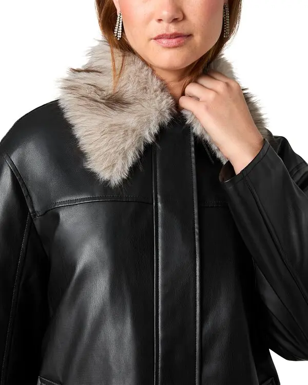 French Connection Dessa Faux Leather Coat