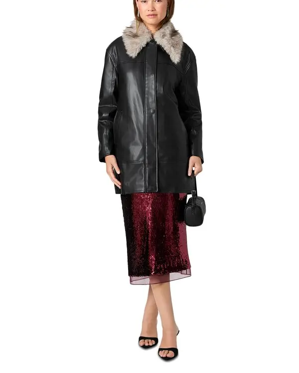 French Connection Dessa Faux Leather Coat