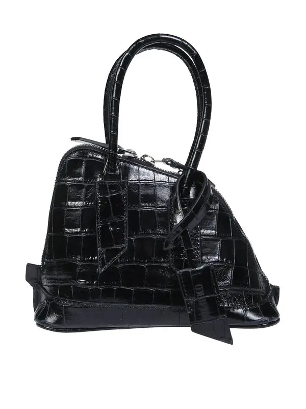 Attico Sant Ambroeus Mini Crocodile-print Top - Nero