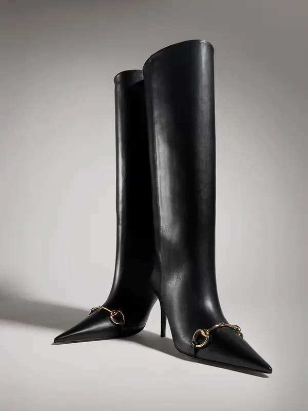 Gucci Horsebit Point-toe Leather Stiletto Pumps