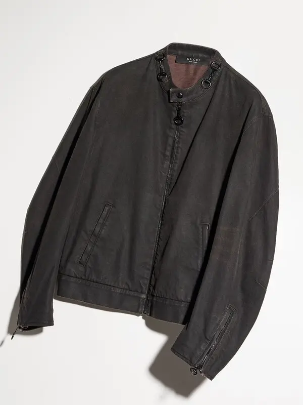 Gucci Horsebit Detail Oversized Unlined Stand-collar Jacket - Marrone
