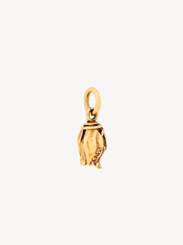 Chloé Mini Logo Engraved Alphabet Brass Charm - Oro