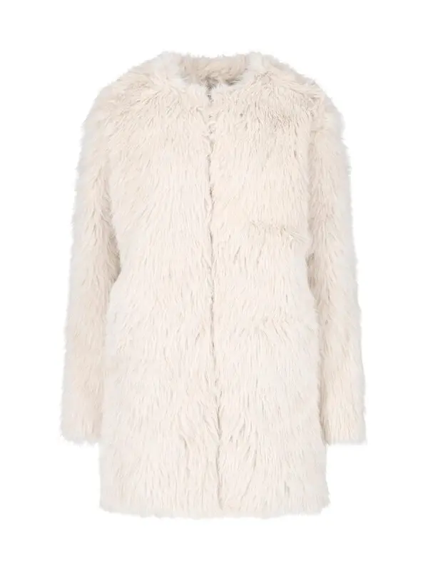 Calvin Klein Faux Fur Longline Coat