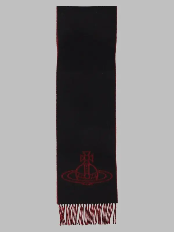 VIVIENNE WESTWOOD Wool Logo Scarf - Black