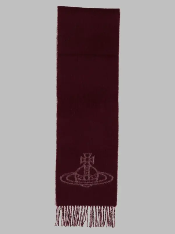 VIVIENNE WESTWOOD Wool Logo Scarf - Bordeaux