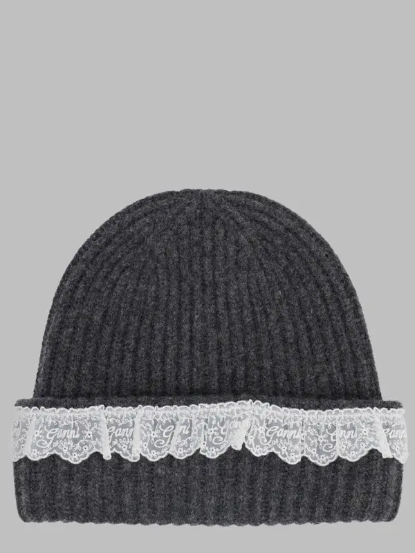 GANNI Wool Hat - Grey