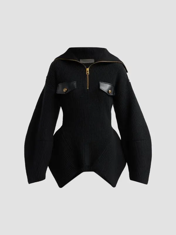 Zimmermann Clash Wool Utility Sweater - Black