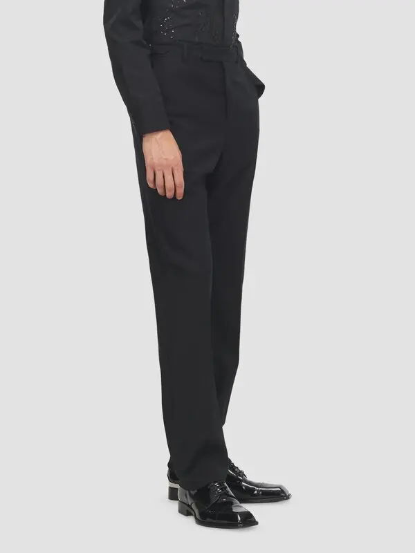Alexander McQueen Wool Mid-rise Straight Trousers
