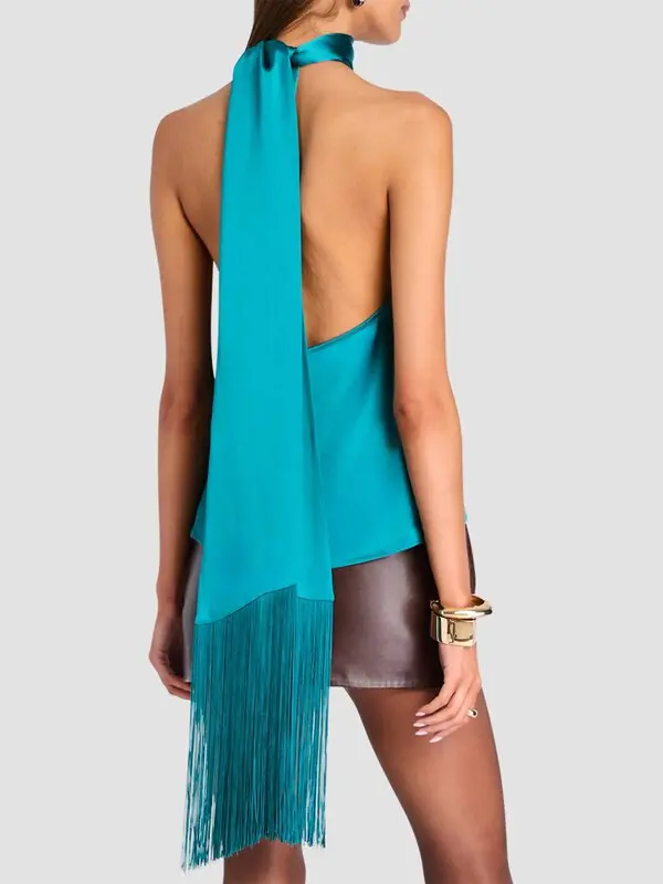 Retrofete Martina Satin Halter Top