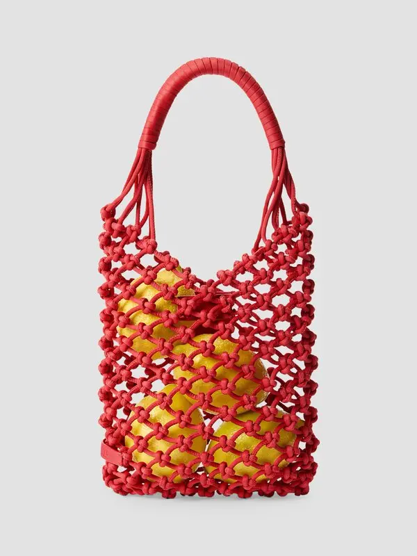 NAGHEDI Isola Small Net Top Handle Bag - Cerise