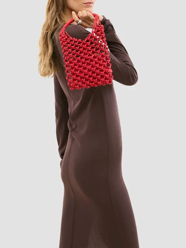 NAGHEDI Isola Small Net Top Handle Bag - Cerise