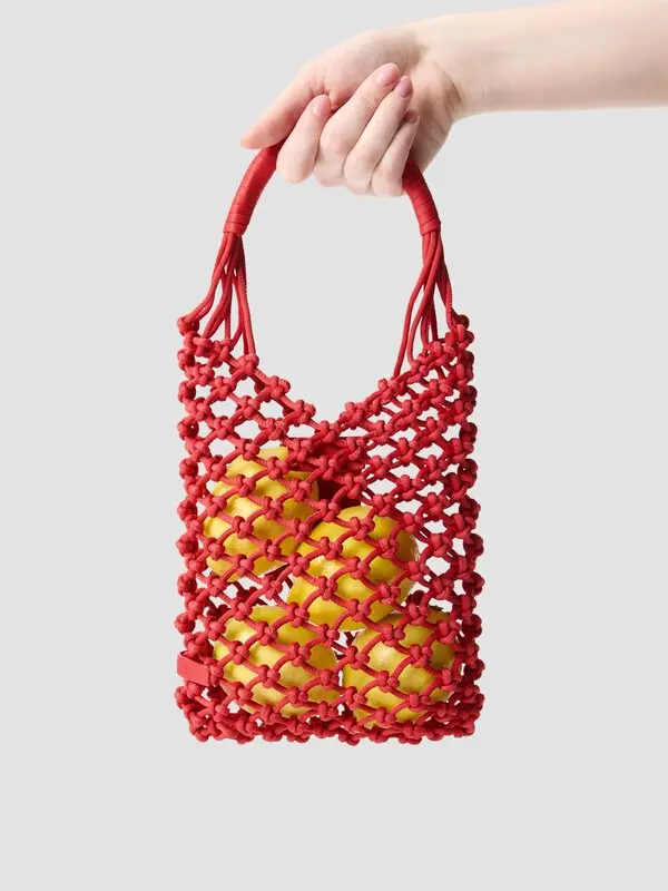 NAGHEDI Isola Small Net Top Handle Bag - Cerise