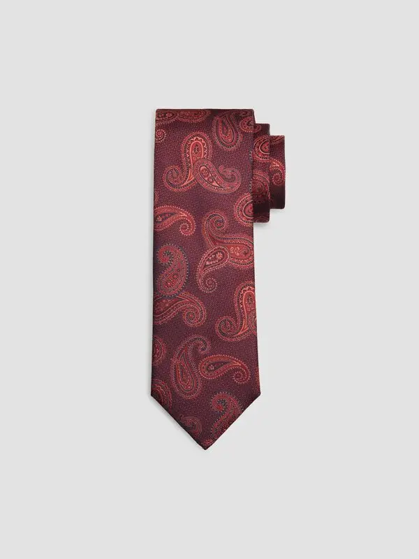 Canali Paisley Silk Tie - Red