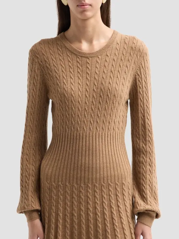 THE GARMENT Como Cable-knit Wool-cashmere Dress