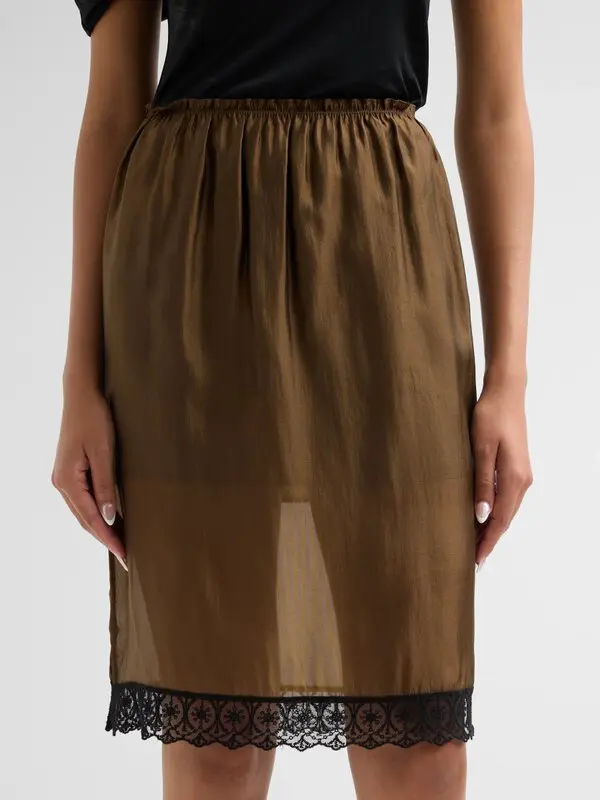 THE GARMENT Gillian Lace-trim Sheer Chiffon Skirt