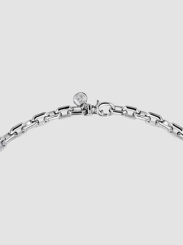 GABRIEL & CO Classic Sterling Faceted Oval-link Chain Necklace/5.6mm