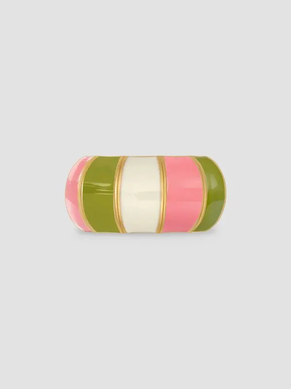 Oscar De La Renta 24k-gold-plated & Enamel Domed Ring
