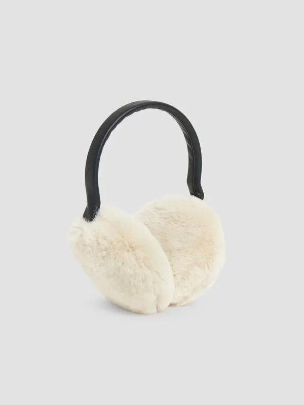 Apparis Esme Plush Faux-fur Earmuffs - Latte