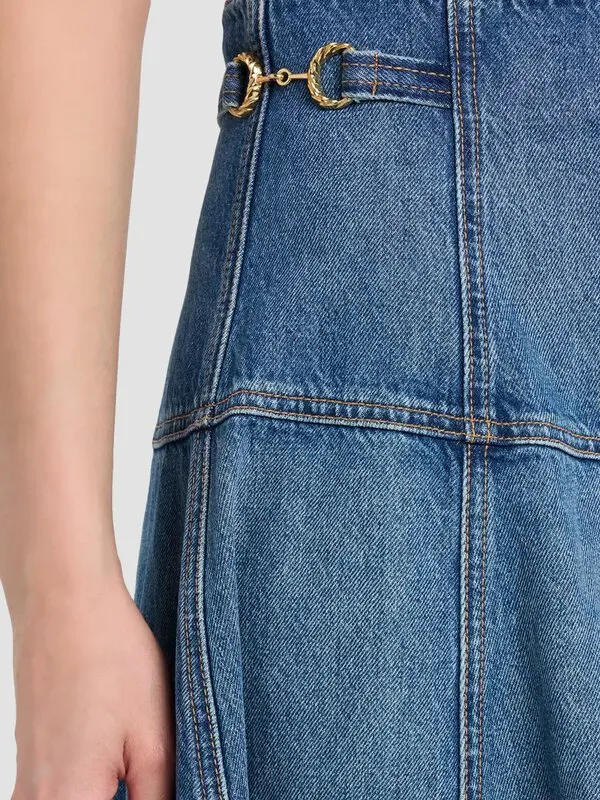 Ulla Johnson Brigette Denim A-line Midi Skirt