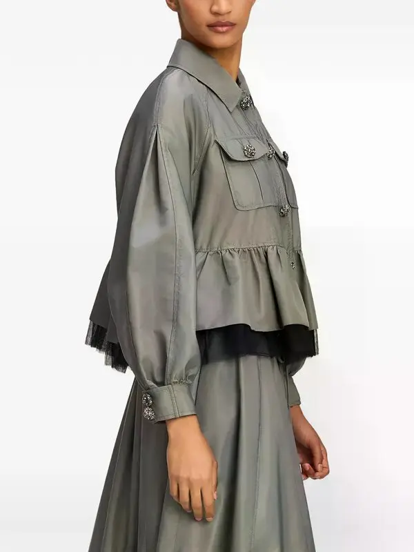 Cinq À Sept Margot Peplum-hem Crystal-embellished Jacket