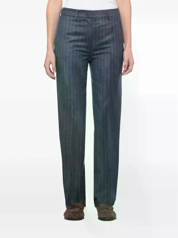 LARDINI Pinstripe-print Straight-leg Trousers