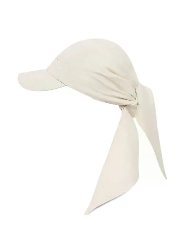 Manière De Voir Arianne Linen Bandana Cap Natural - Neutrals