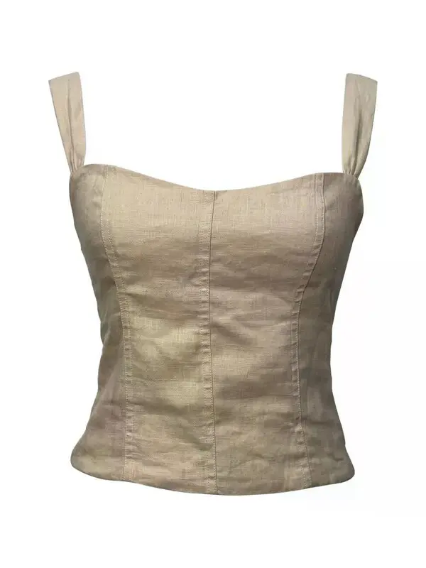REFORMATION Sleeveless Cropped Top - Neutrals